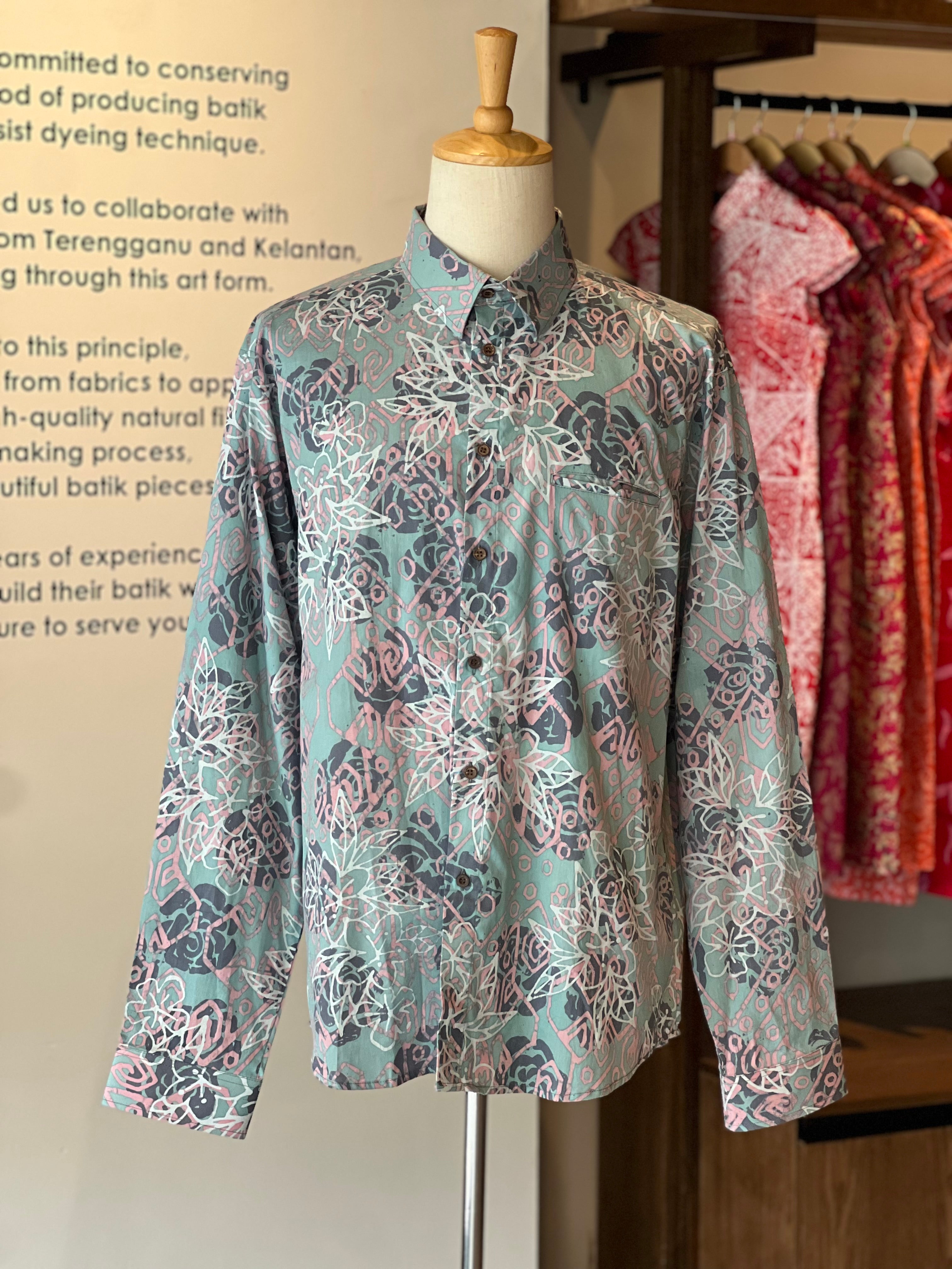 Men's Batik Shirt Long Sleeve ‘X’ (Exclusive) - 18 – Chantek Batik